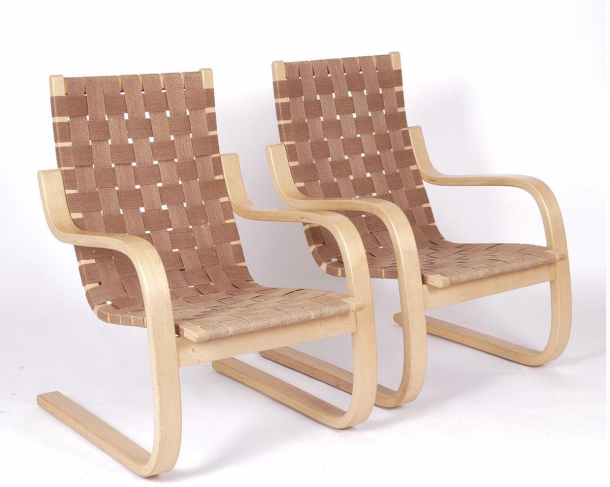 Två Fåtöljer Alvar Aalto Modell 406 Blocket