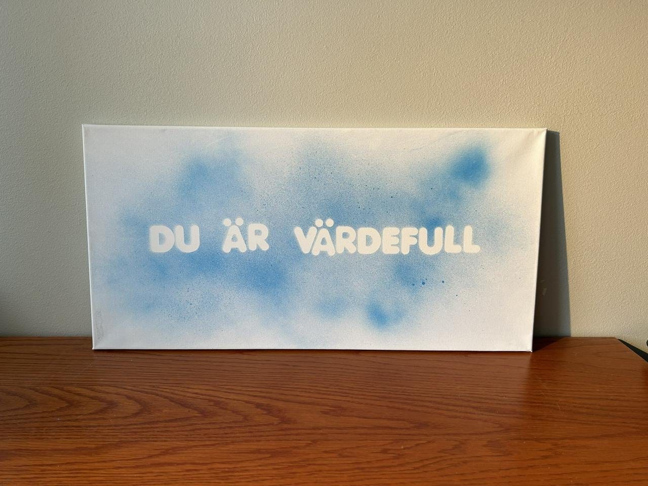 Handgjord tavla med fin text | Blocket