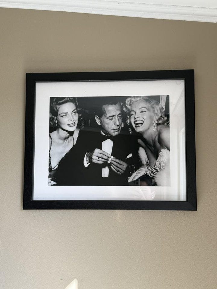 Lauren Bacall, Humphrey Bogart & Marilyn - Svartvit tavla | Blocket