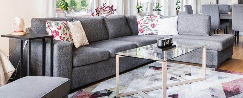 5 Seater - L Shape - Charcoal Grey Sofa (sits 3+2) | Blocket