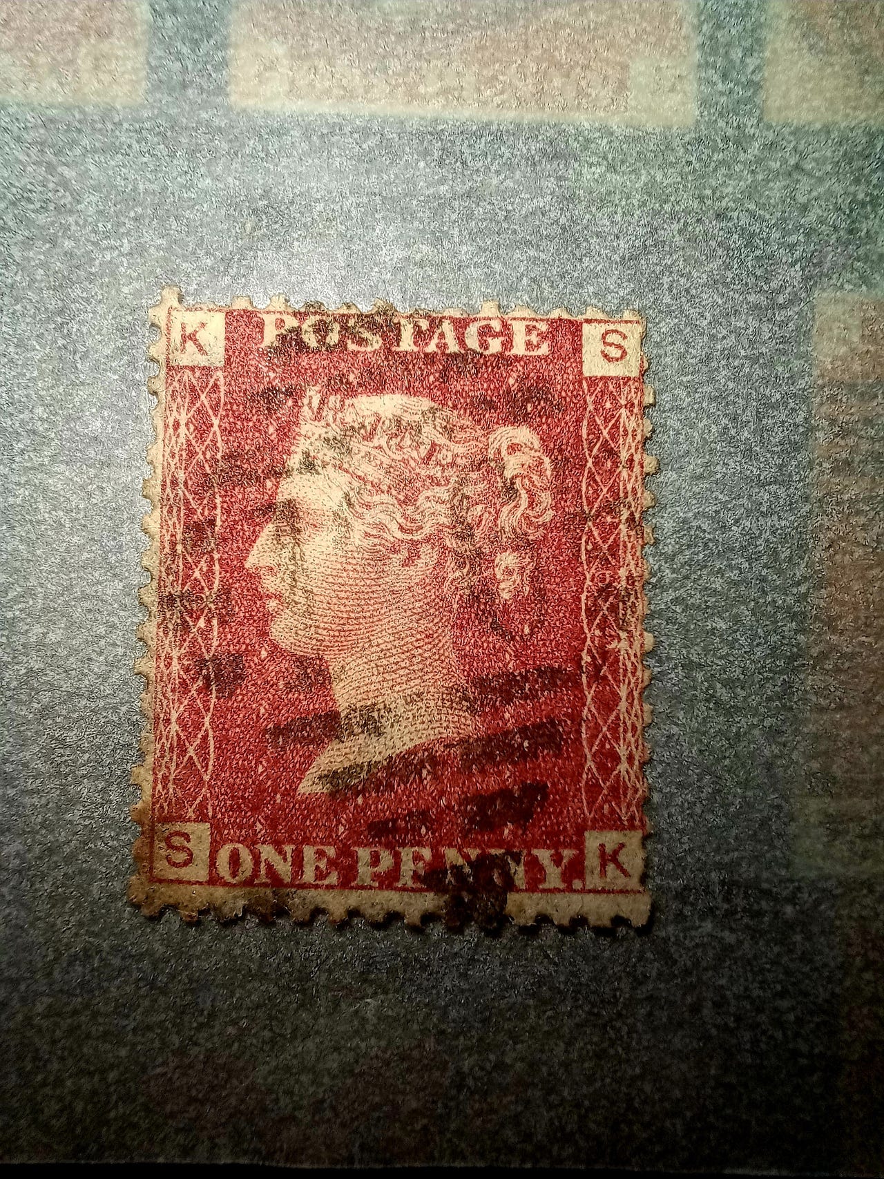One Penny Red frimärke. År 1864-1880 | Blocket