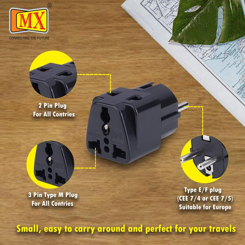 MX Europe Travel Adapter Socket Type E/F European Plug Worldwide Travel ...