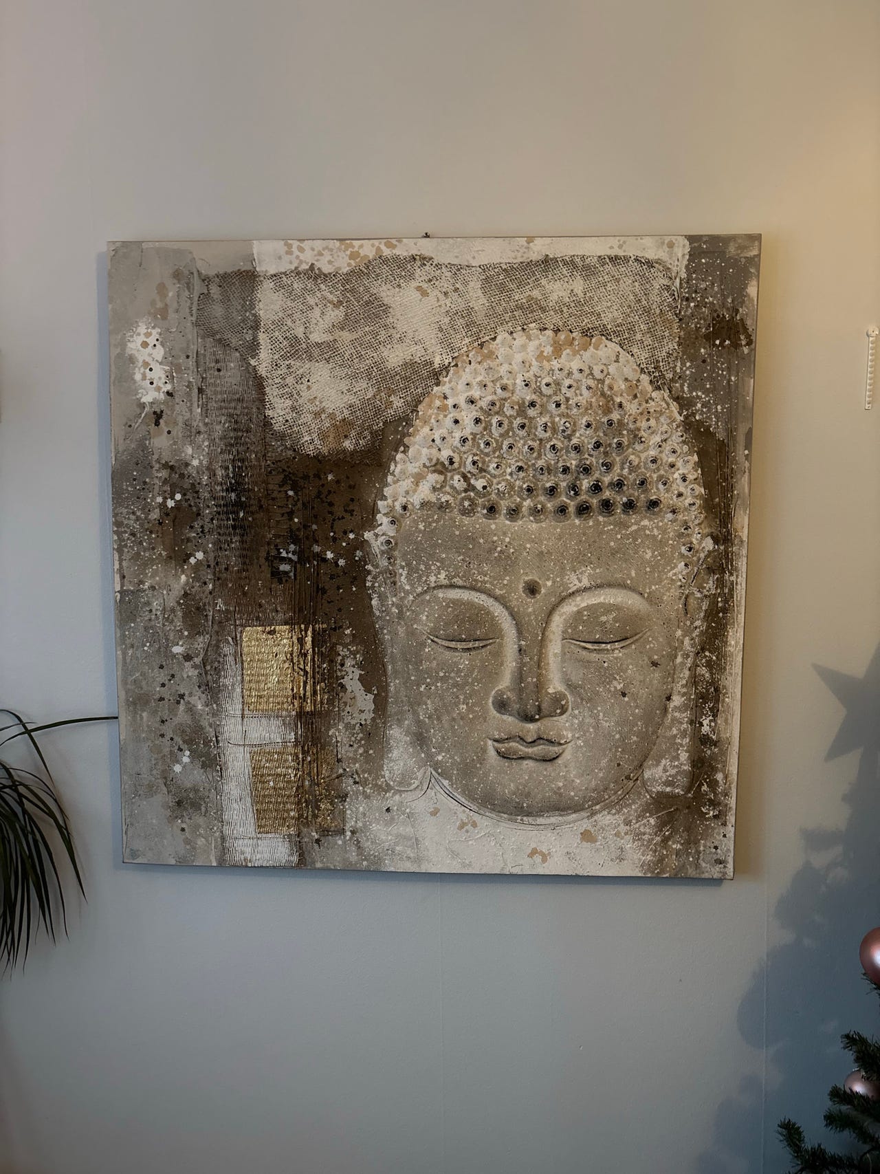 Stor Buddha Tavla Canvas 100x100 cm | Blocket