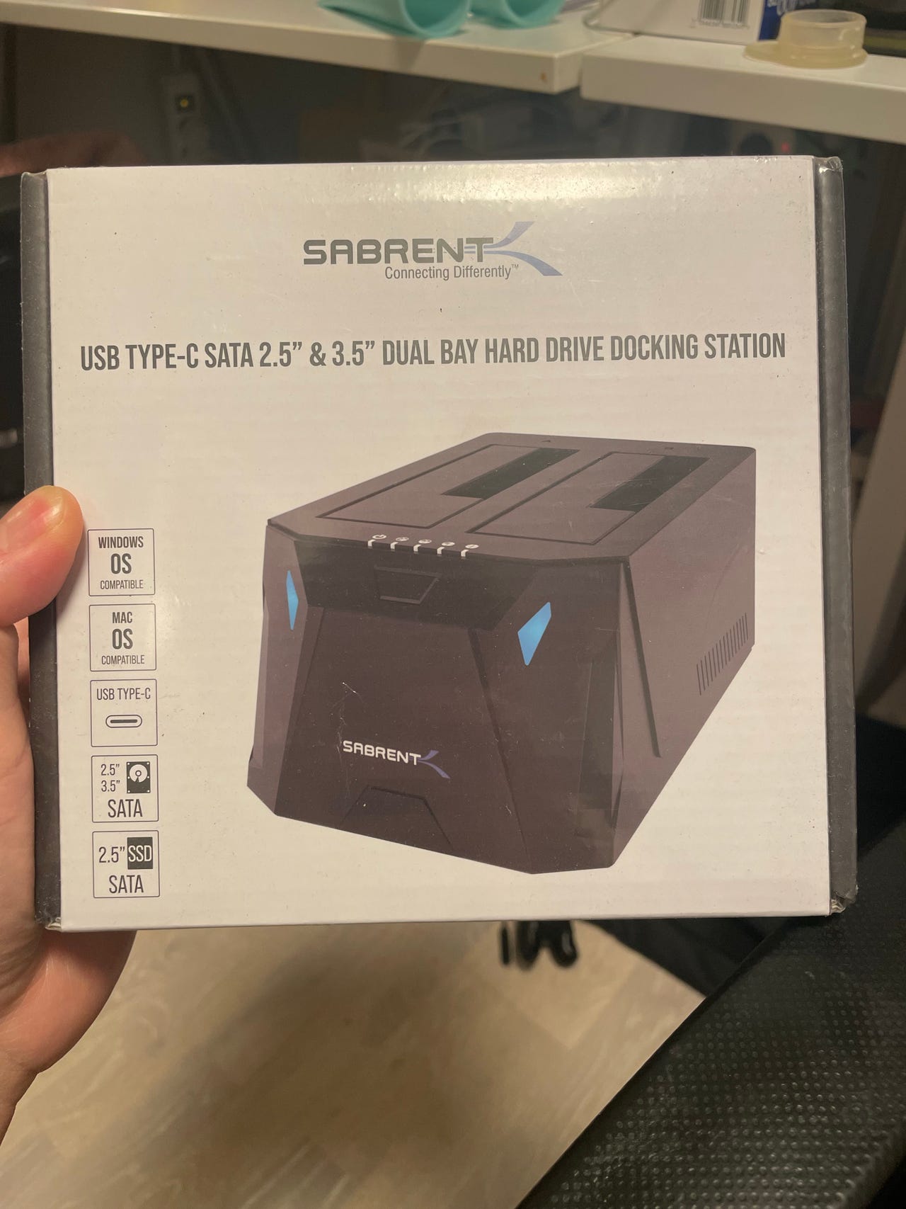 Sabrent USB Type-C SATA 2,5" & 3,5" Dual Bay Hard Drive Docking Station ...