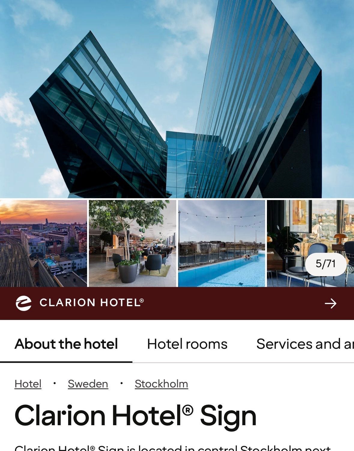 Clarion Hotel Sign 31/12 | Blocket