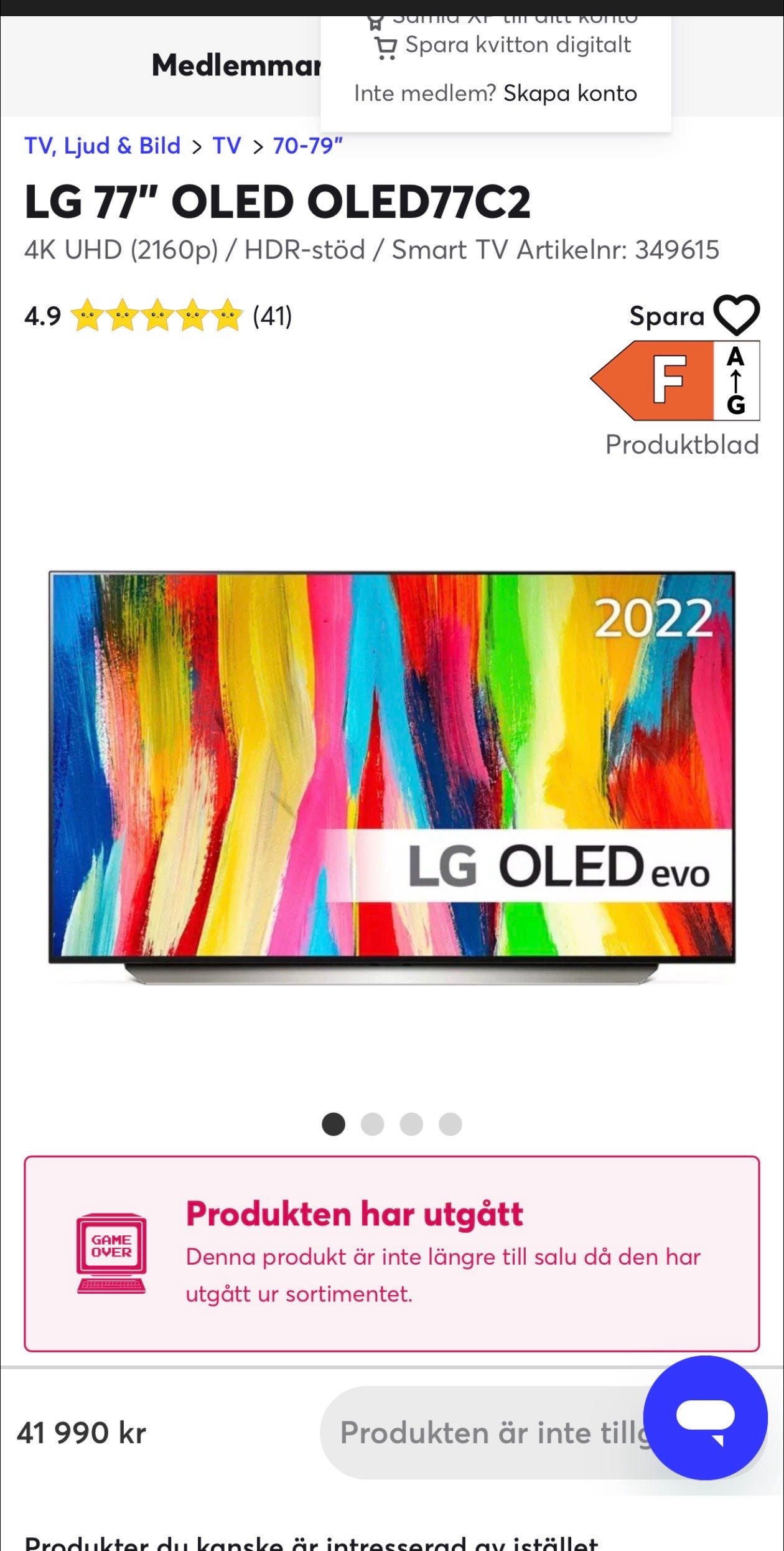 LG OLED 77 inch 4k 120hz AI EVO OLED77C25LB | Blocket
