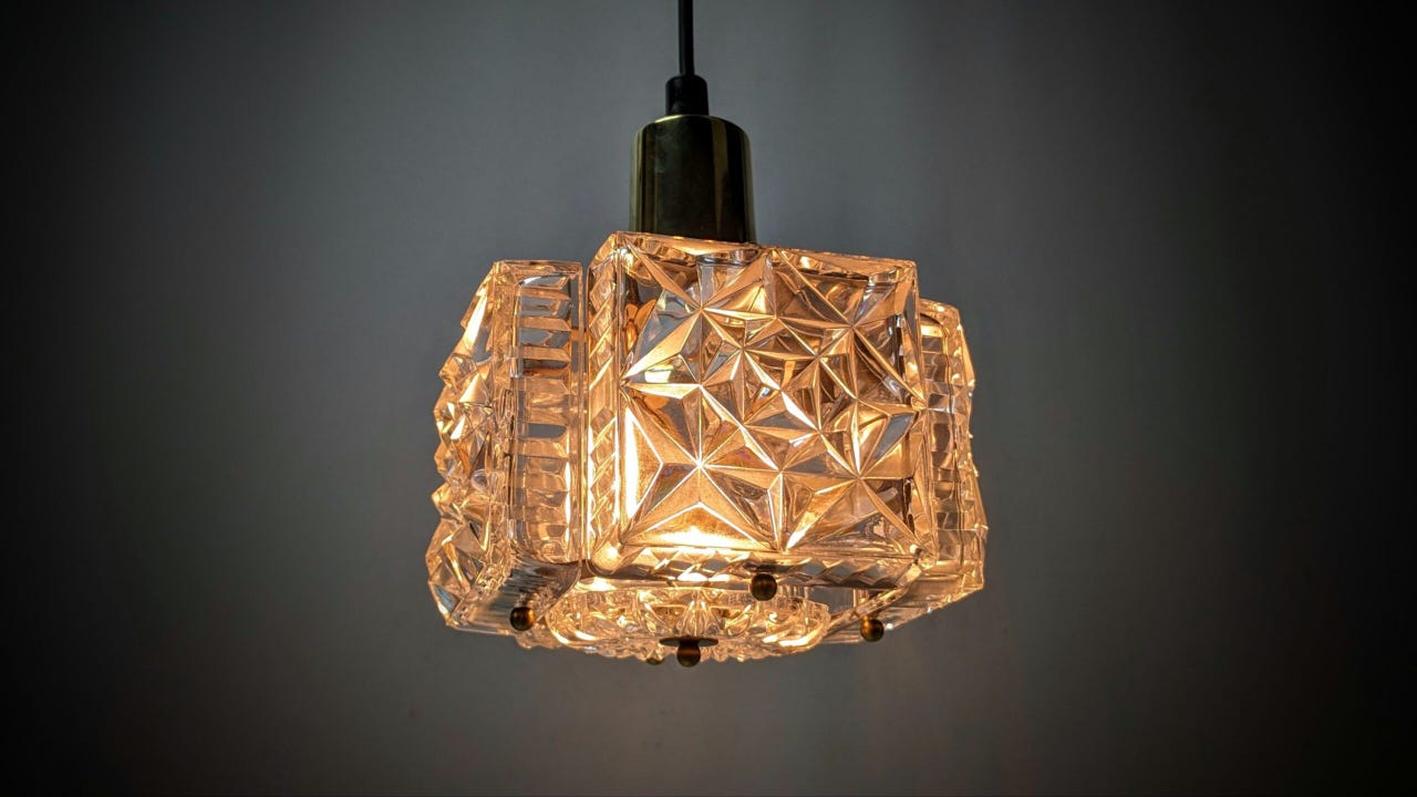 Vintage taklampa - Carl Fagerlund för Orrefors 1960-tal | Blocket