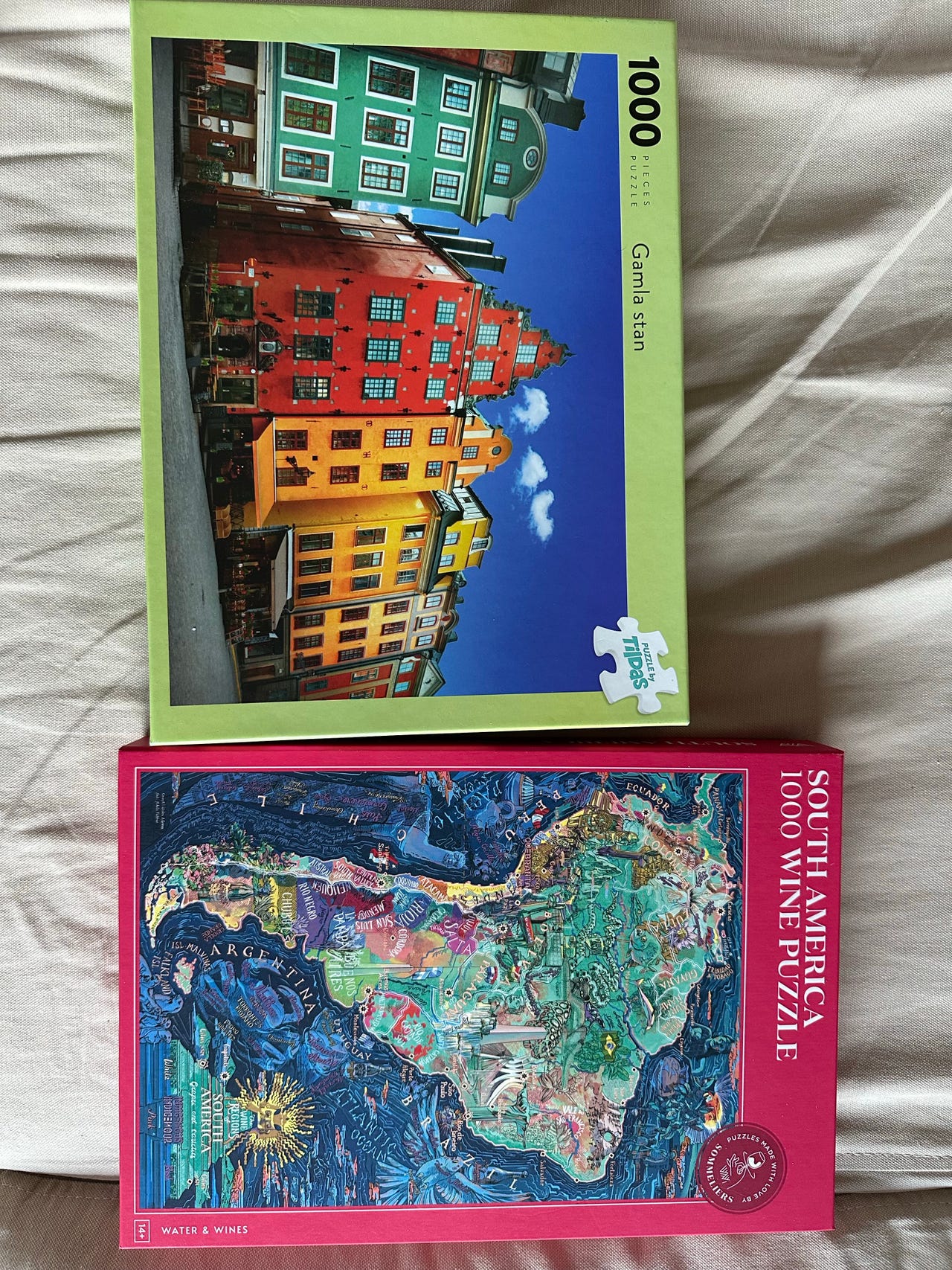 Pussel 1000 bitar ”Gamla stan” ”Water and wines, Sydamerika” | Blocket