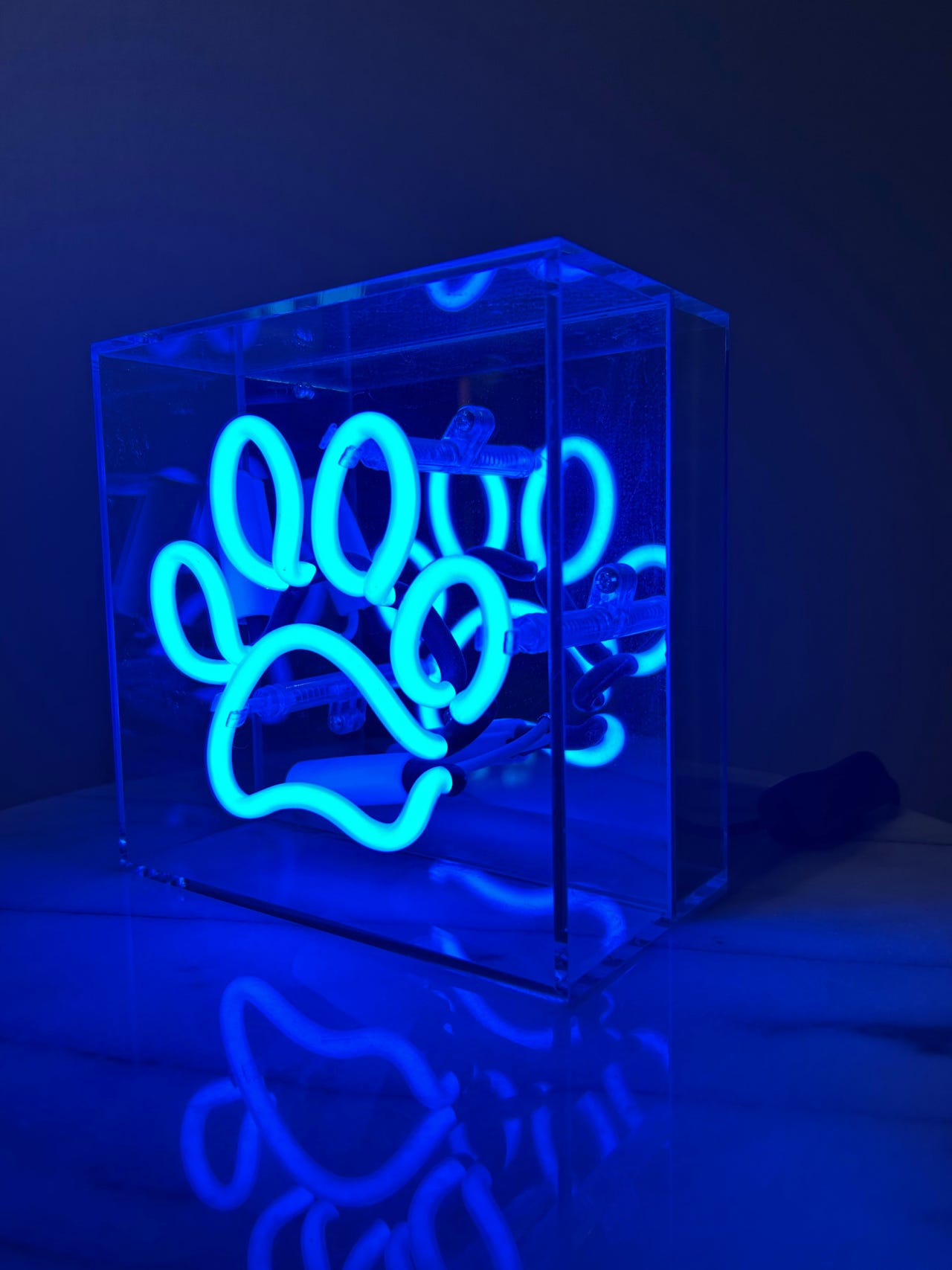 Neonlampa Box Mini 'Tass' Blå | Blocket