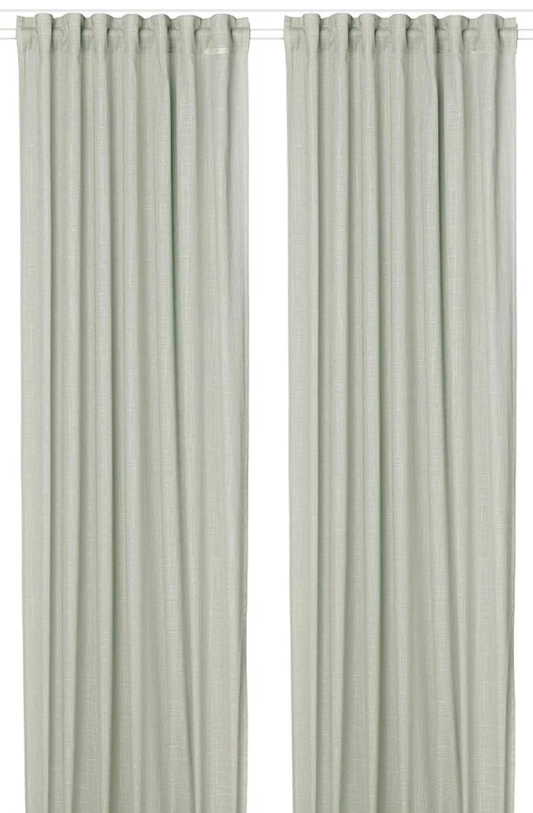 2 par (4 st) gardiner IKEA SILVERLÖNN ljusgrönt 140 x 240 cm 100% ...