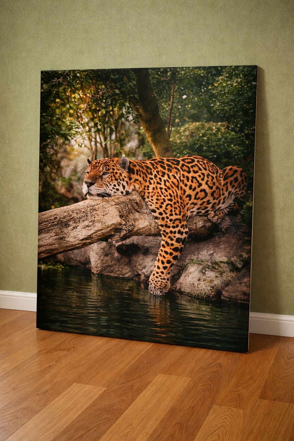 Stor tavla / canvas – Leopard/Jaguar motiv (som ny!) | Blocket