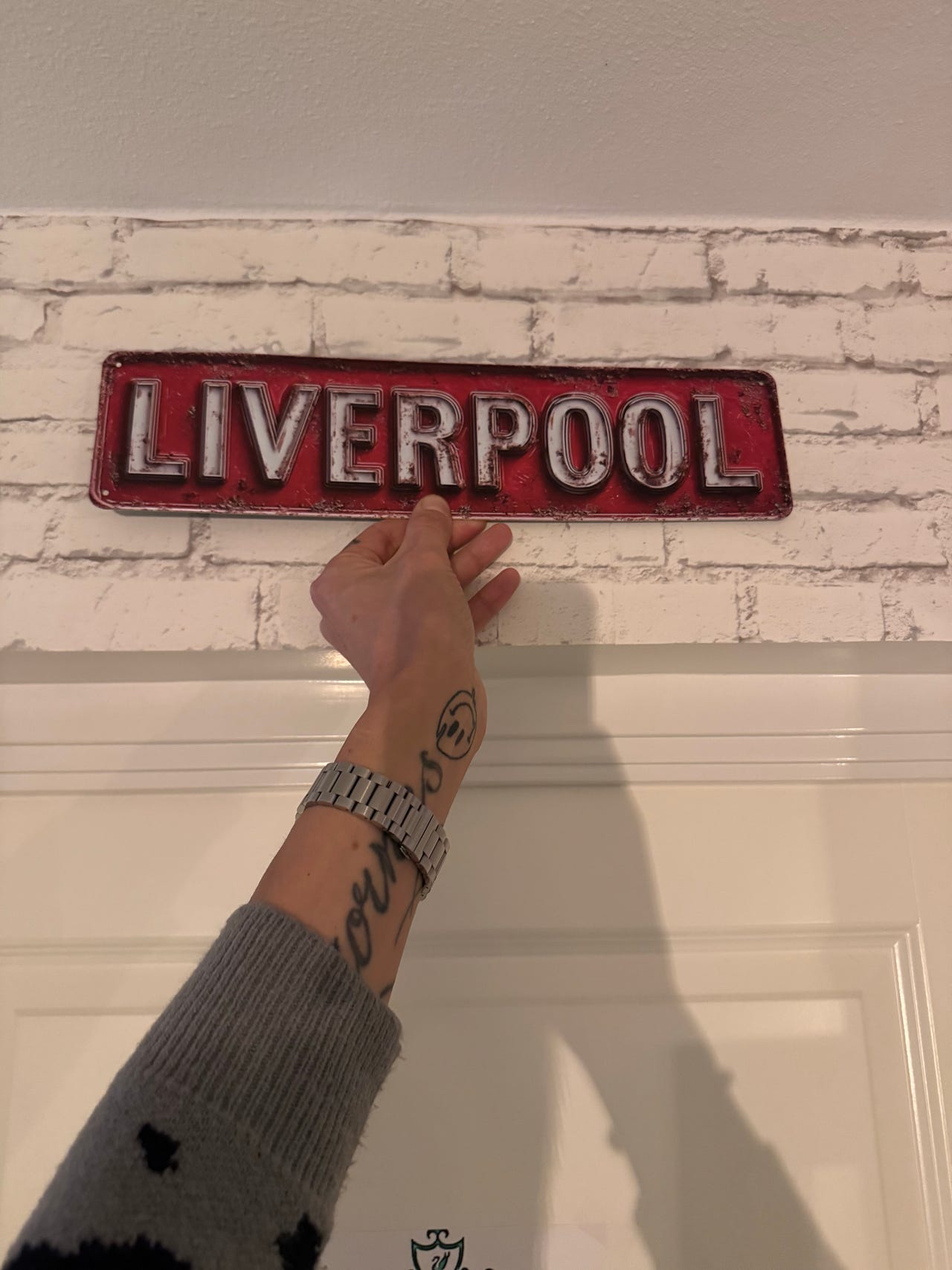 En cool unik fin helt ny Liverpool LFC metall/plåt skylt(fin på väggen ...