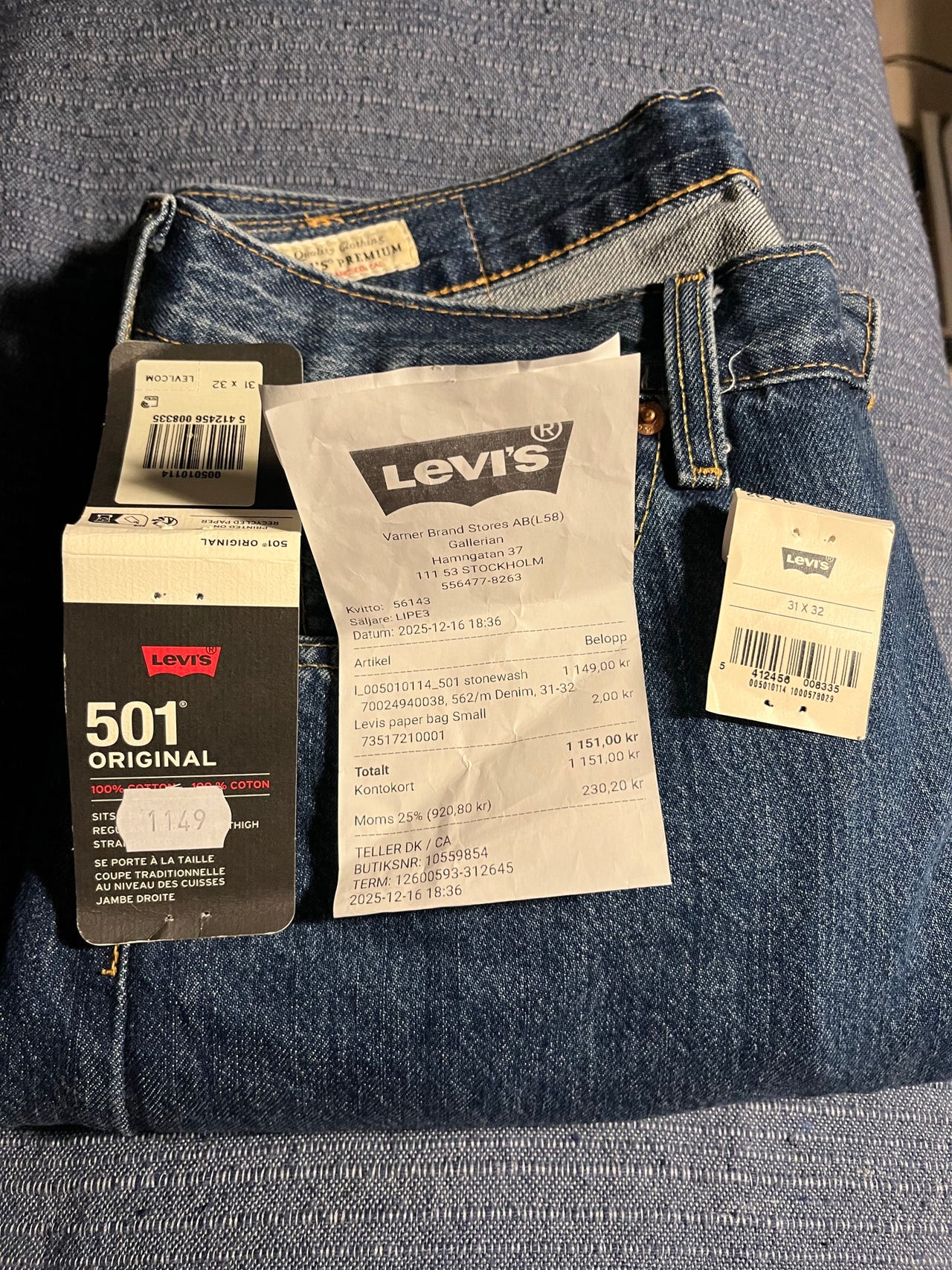Levi's 501 Original jeans blå W31 L32 herr | Blocket