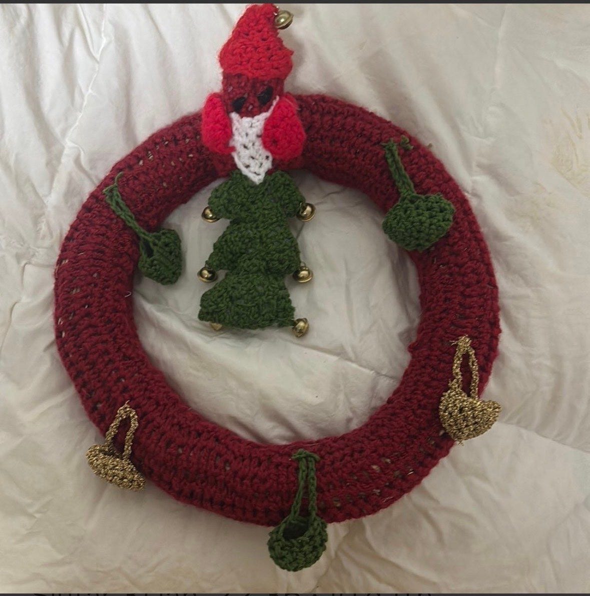 Julkrans med gran och tomte | Blocket