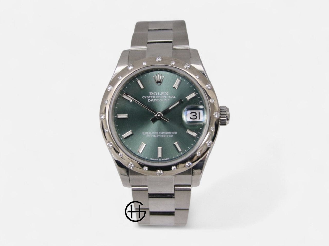 Rolex Datejust 31 i Stål - Mintgrön - Diamant Galaxy-2023 | Blocket