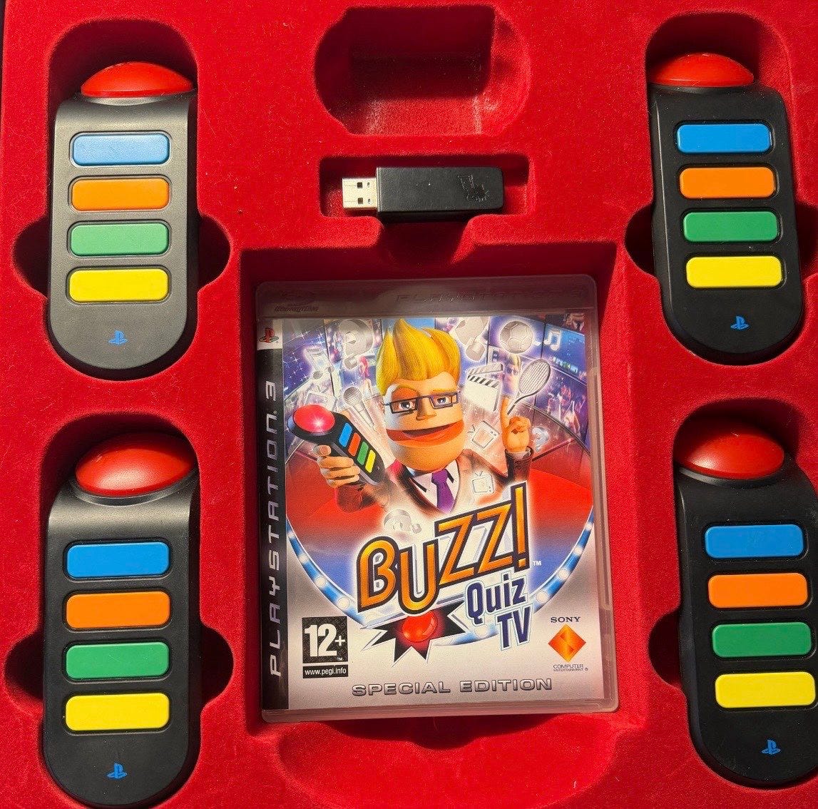 Buzz! Quiz TV Playstation 3 spel med 4 trådlösa kontrollenheter Special ...