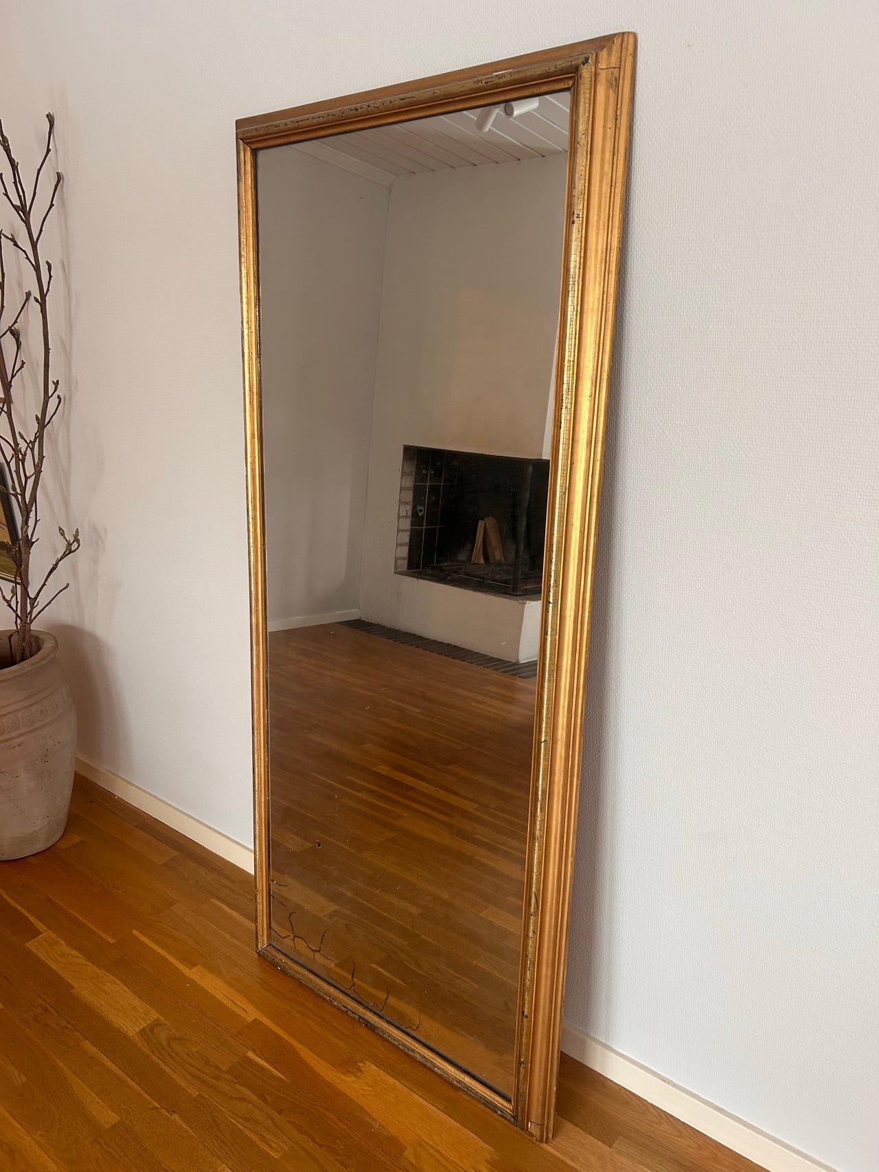 Antik stor spegel | Blocket