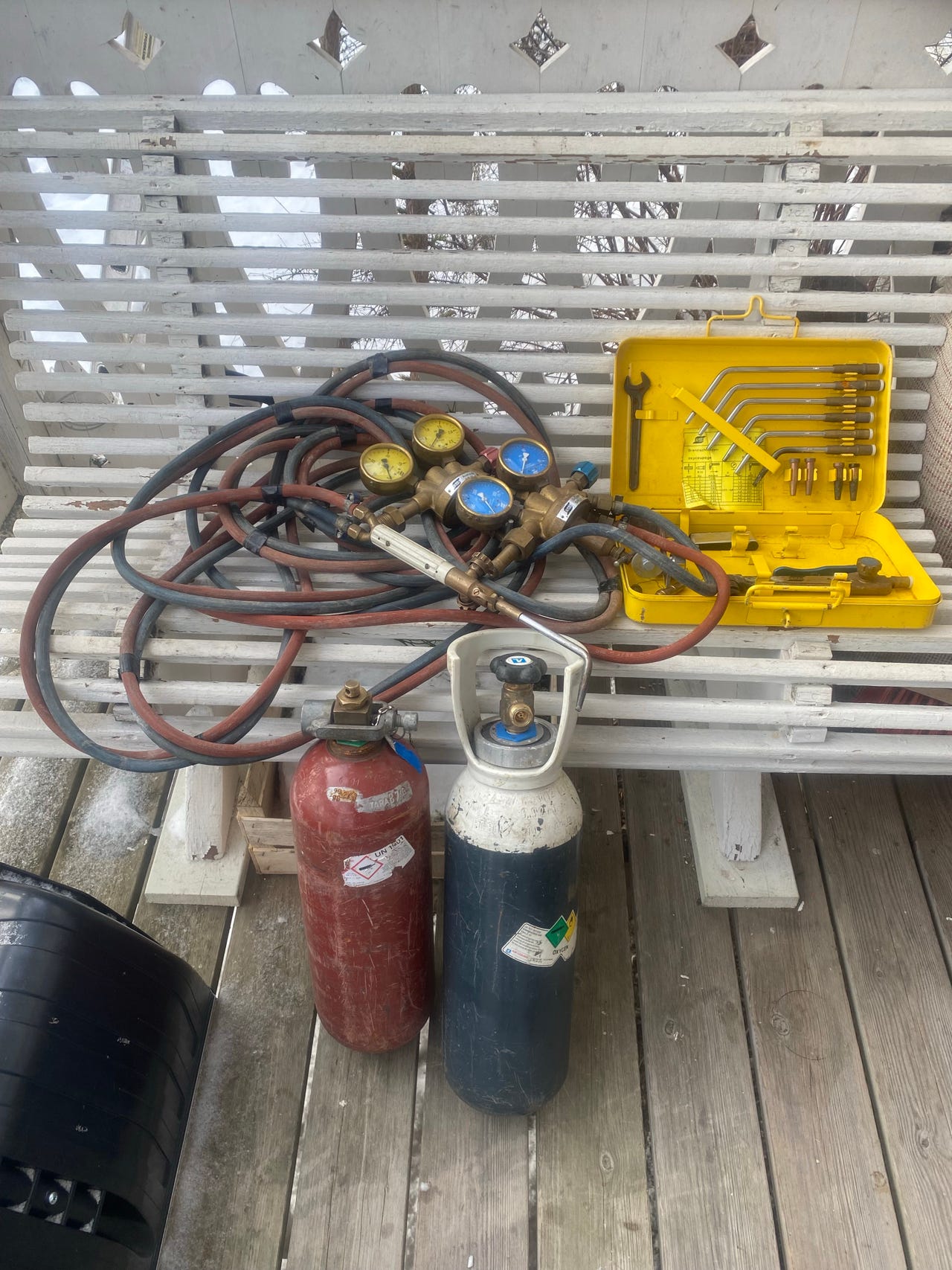 Liten Esab gassvets med friköpta 5L gasflaskor | Blocket