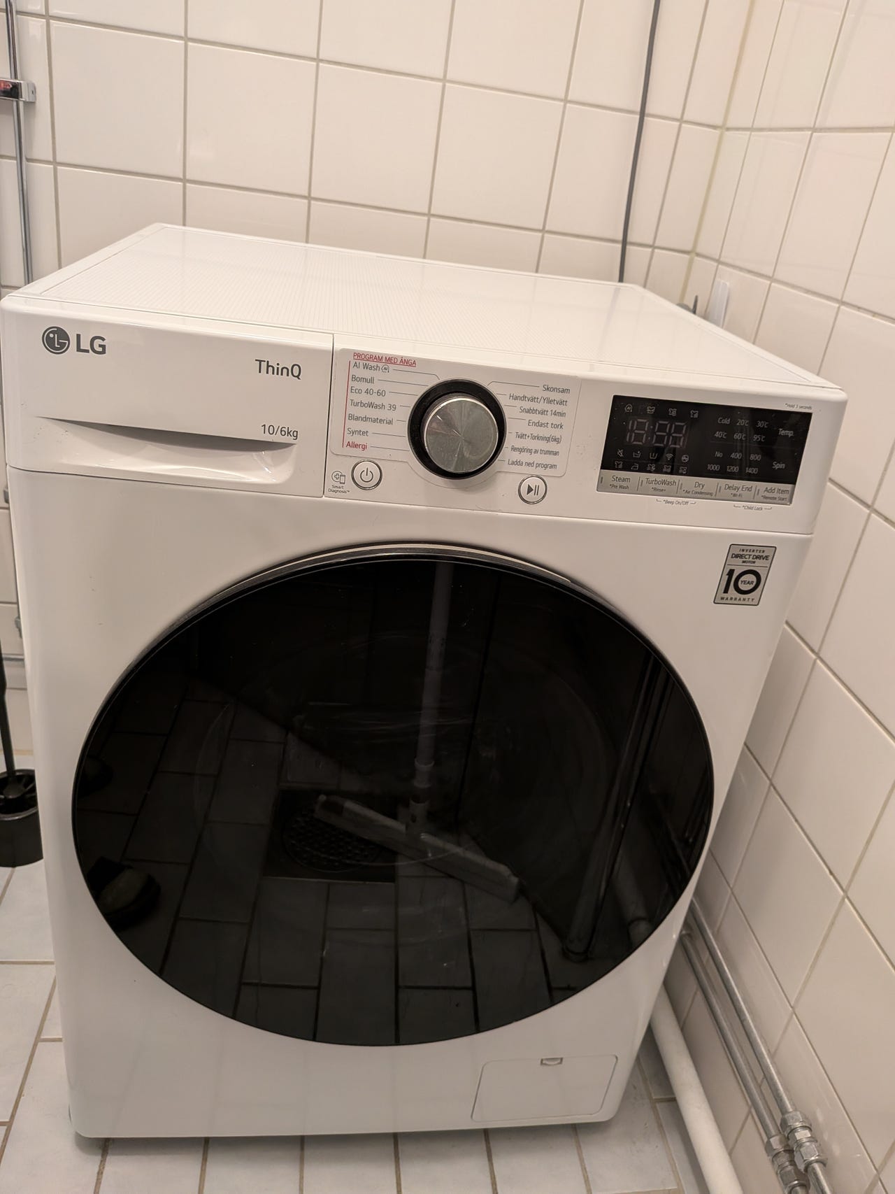 LG ThinQ kombinerad tvättmaskin/torktumlare vit 10/6kg | Blocket