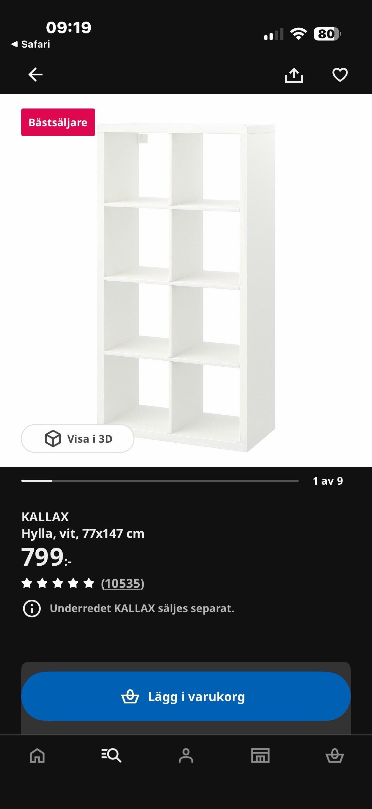 Vit Kallax hylla IKEA | Blocket