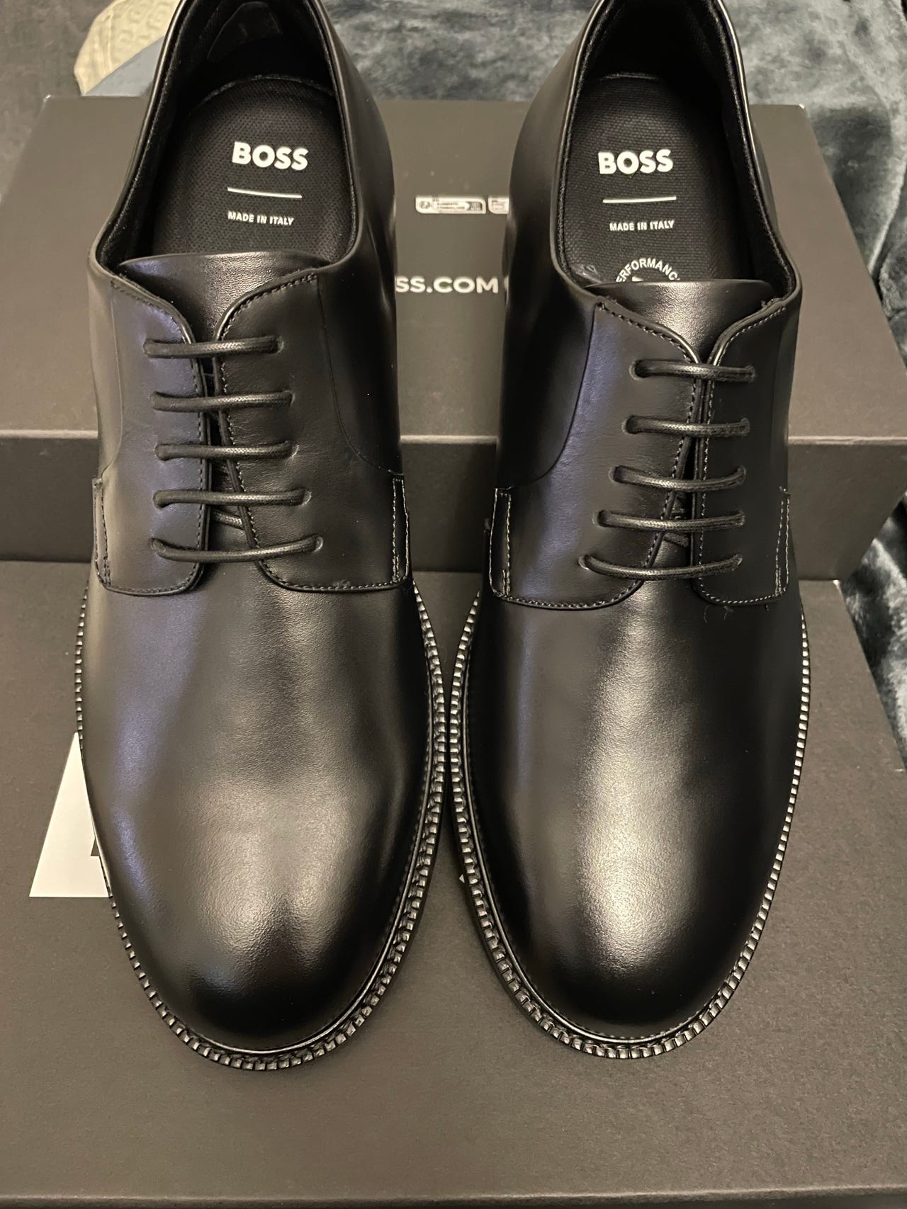 Hugo Boss finskor, skinn svart stl 42 | Blocket