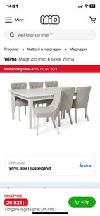 Wilma matgrupp med 6 stolar | Blocket