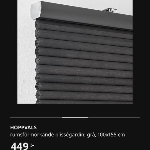 Hoppvals plisségardin | Blocket