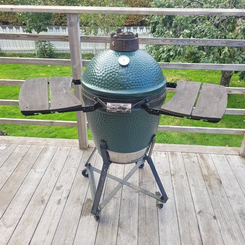 Big Green Egg Large i rullbar frame med tillbehör | Blocket