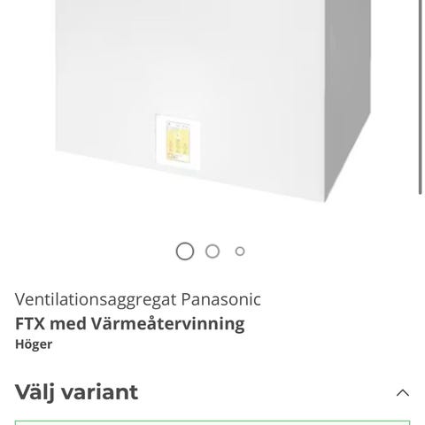 FTX aggregat Helt Nytt. Comfovent Domekt R | Blocket