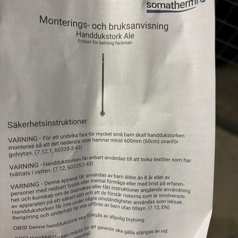 Elektrisk handdukstork i krom | Blocket