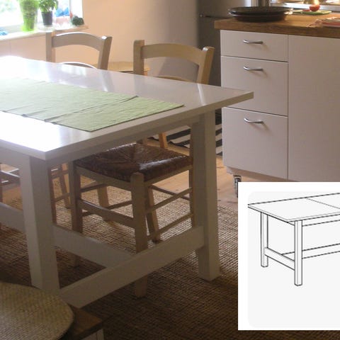 NORDVIKEN drop-leaf table in white. | Blocket
