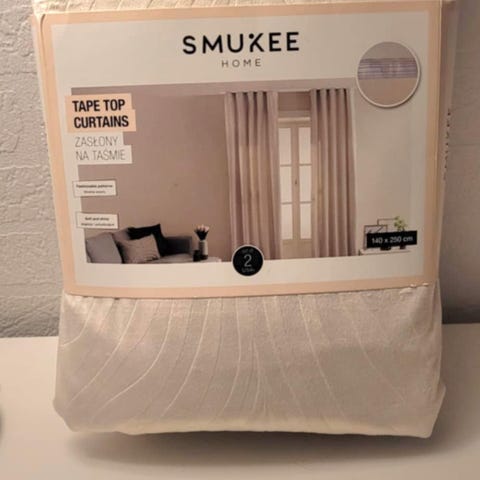 Gardiner IKEA MAJGULL rumsförmörkande 1 par ljusgrå med veckband 145 x ...