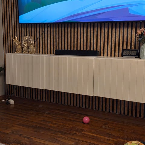 BESTÅ Förvaring med dörrar, vit/Hedeviken/Stubbarp ekfaner | Blocket