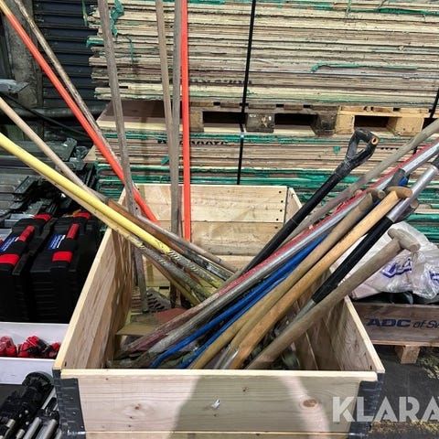 Trädgårdsredskap Set med grep, kratta, spade och snöskyffel | Blocket