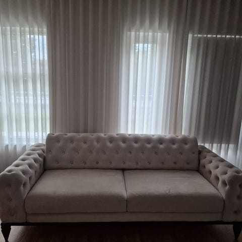 Mörkgrå bäddsoffa i tyg | Blocket