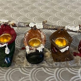 Carin Kry Adventsljusstake i keramik, tomtar, | Blocket