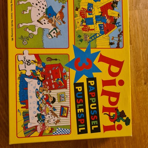 Pippi-pussel i trä 40 bitar | Blocket