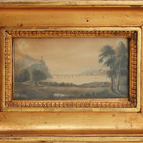 Akvarell, Vid Roslagstorg, Frans Wilhelm Odelmark. | Blocket