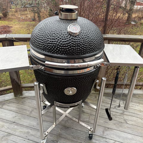 Big Green Egg Large i rullbar frame med tillbehör | Blocket