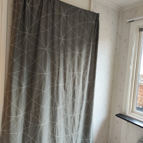 Gardiner IKEA MAJGULL rumsförmörkande 1 par ljusgrå med veckband 145 x ...