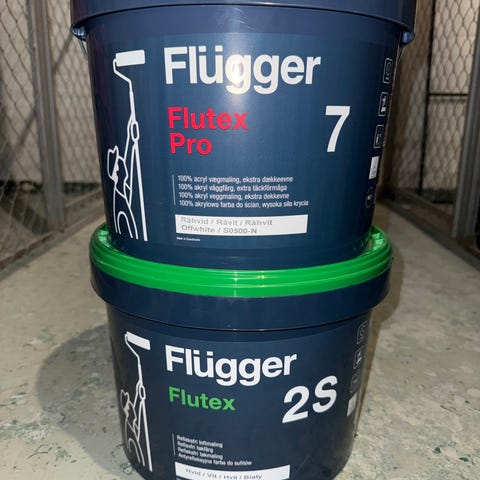 Flügger Flutex Pro 7 – Offwhite S0500-N – Nästan full hink (ca 11,4 kg ...