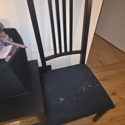 Skinnstol/matstol i svart skinn | Blocket