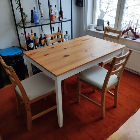 Matbord + stolar Lerhamn IKEA | Blocket