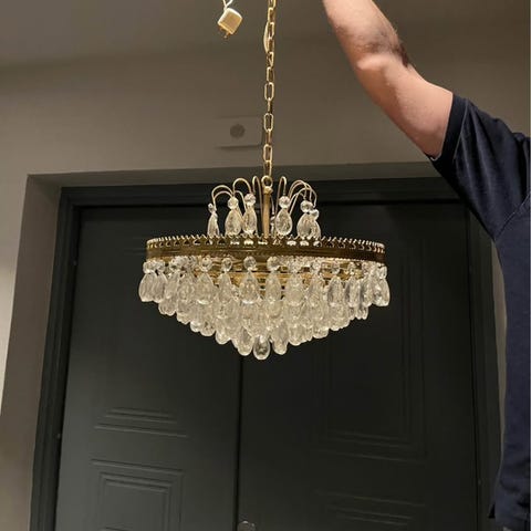 Kristallkrona MATIA THERESE 12ljuskällor med vackra prismor och 12 ...