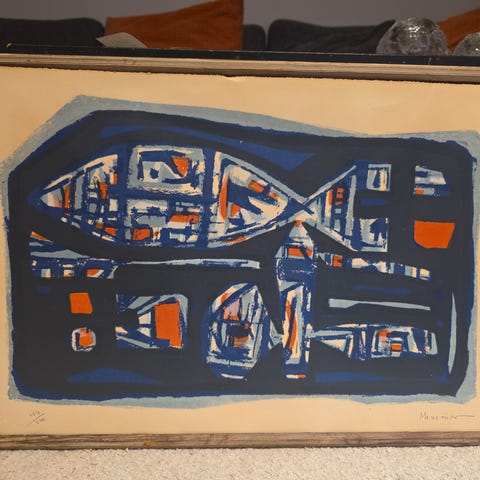 signed, limited-edition color lithograph by Swedish modernist Fabian ...