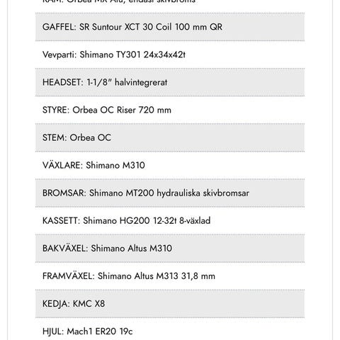 Orbea MX Alloy Mountainbike 29" M Unisex | Blocket