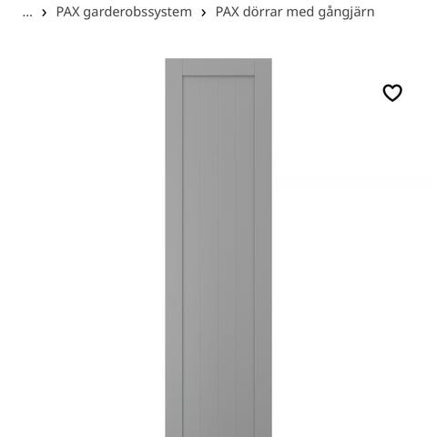 Två GRIMO garderobsdörrar grå 50x229 cm | Blocket