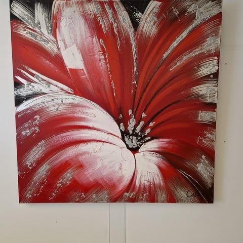 Tavla med rosmotiv, 1x1 meter | Blocket